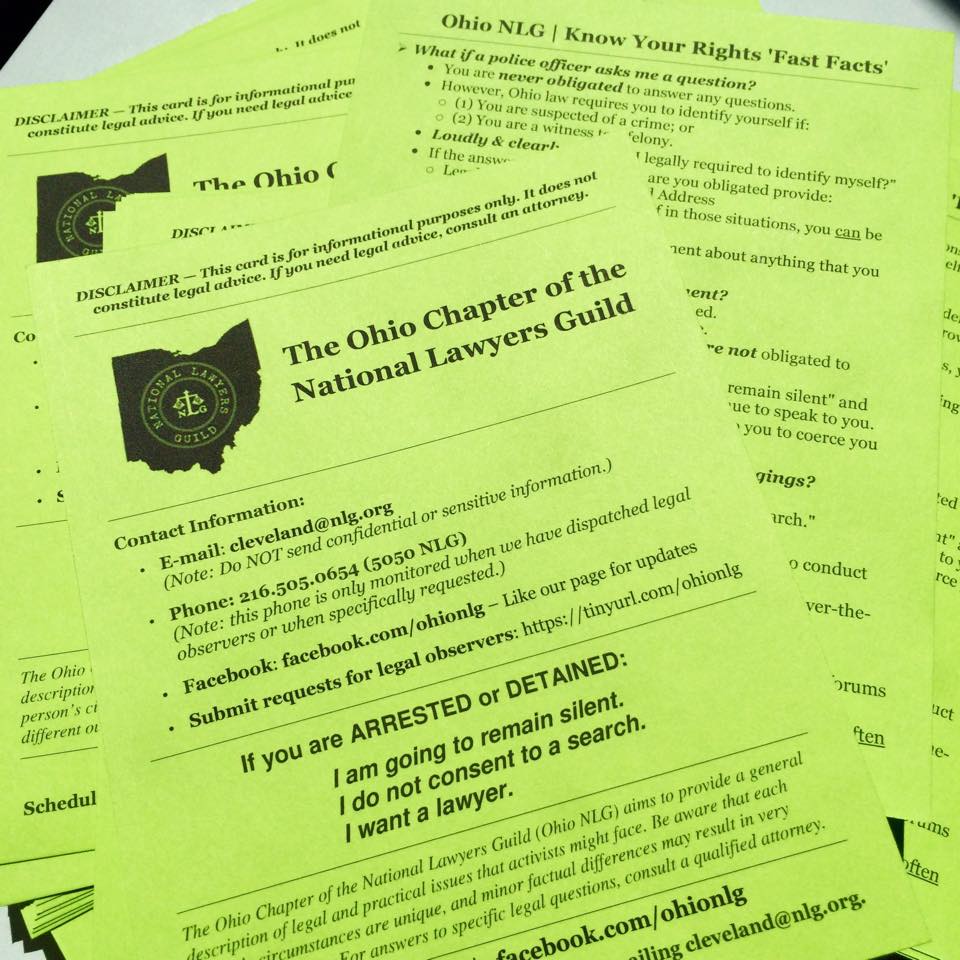 Know Your Rights – Ohio National Lawyers Guild